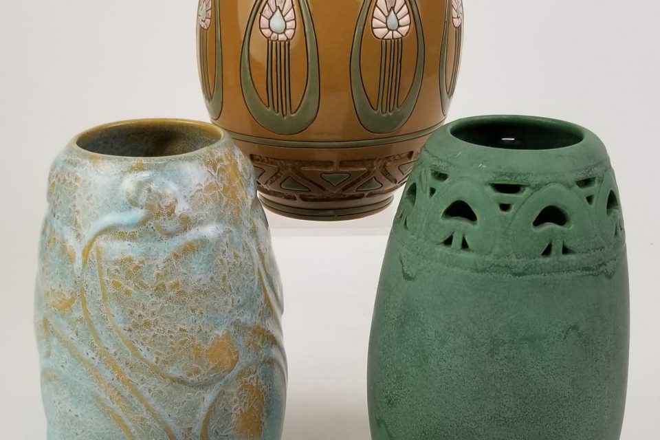 Art & Collectibles Three Pieces Lusterware Lepere Pottery Zanesville ...